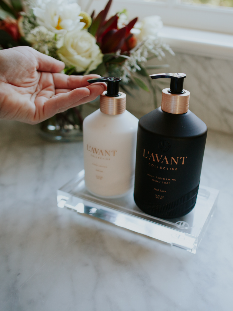 Hand Soap and Lotion Bundle with Medium Lucite Tray – L'AVANT Collective